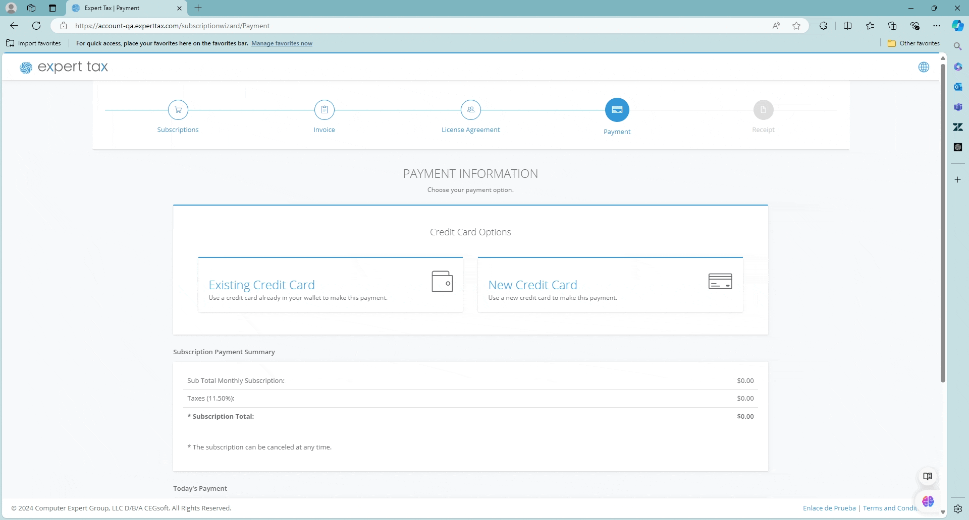 Purchase/Activate - Invoice and Billings – Expert Tax