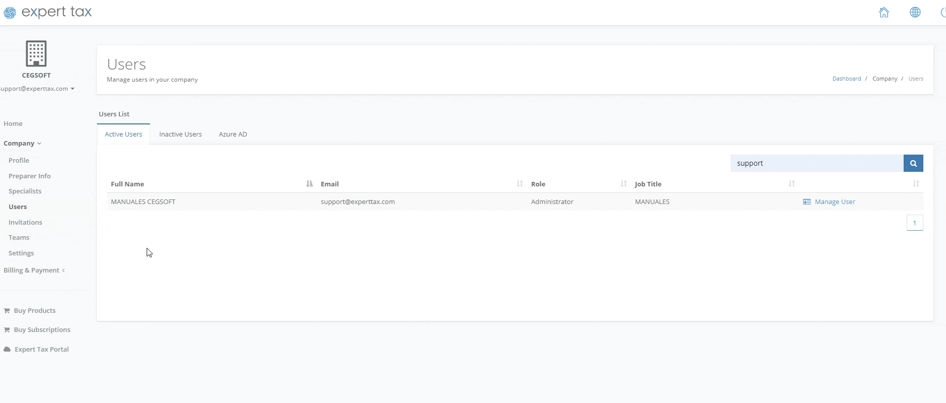 Invite Users – Expert Tax
