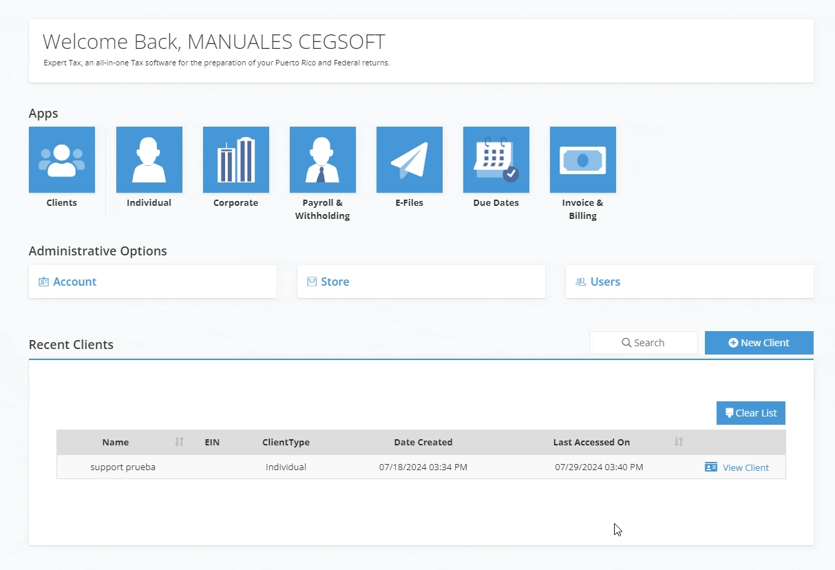 Create a Return – Expert Tax