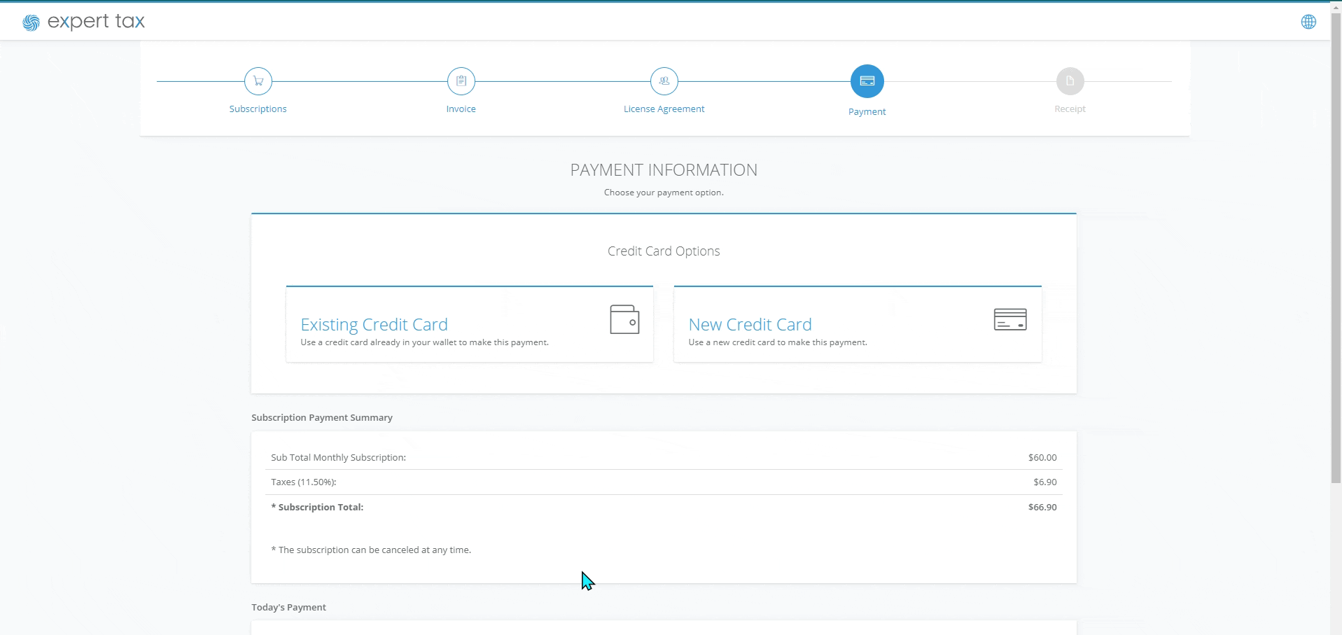 Buy and Activate subscription – Expert Tax