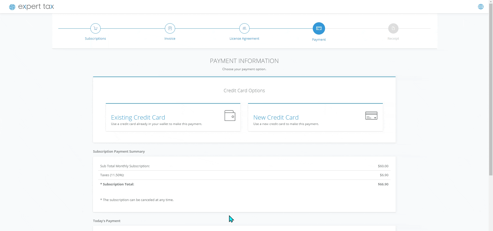 Buy and Activate subscription – Expert Tax