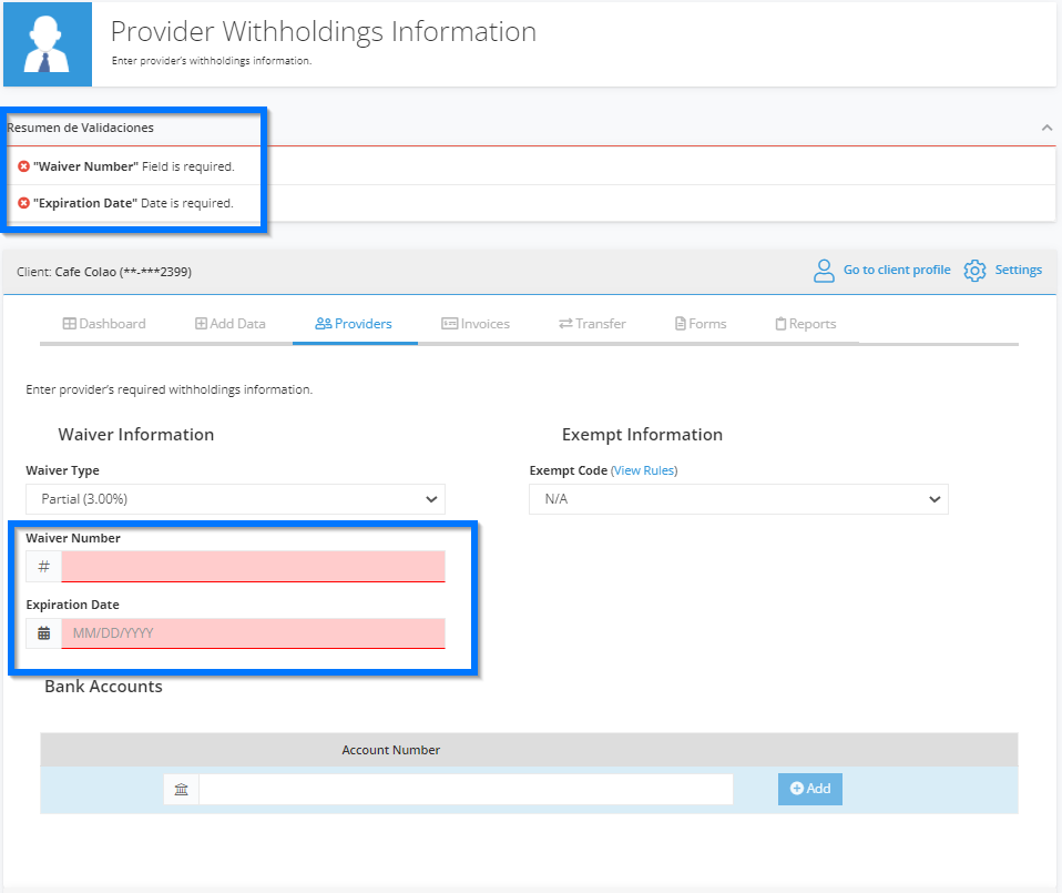 Create Providers and Invoice manually – Expert Tax